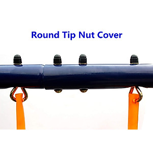 Zolyndo Metal Swing Sets for Backyard with Swing Seats, Slider, Teeter-Totter, and Swing Glider, Swingset Outdoor for Kids 3-8 with Heavy Duty A-Frame Blue (5 in 1)