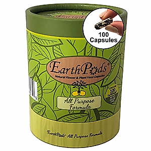 EarthPods Organic Indoor Plant Fertilizer Spikes – All Purpose House Plant Food Sticks (100 Concentrated Capsules) – Potted Plants – Best Gardening Gifts for Women – Made in USA