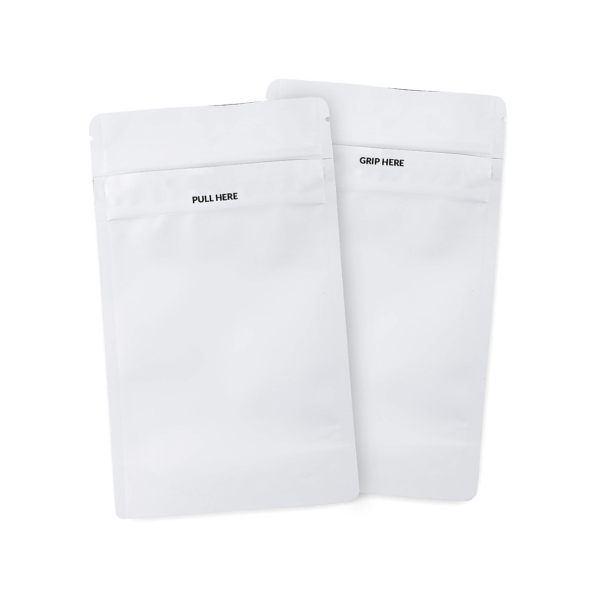 Loud Lock Mylar Bags Child Resistant Grip N Pull 1/4 Ounce All White - 100 Count 6.7" x 4" 6mill Thickness - Mylar Bags For Food Storage - Resealable Bags - Smell Proof Bags