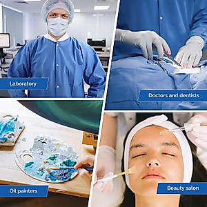 JMU 10 Pack Disposable Lab Coats for Adult Large, SMS Medical Lab Jacket Knee Length with Knit Cuff & Collar, 3 Pockets