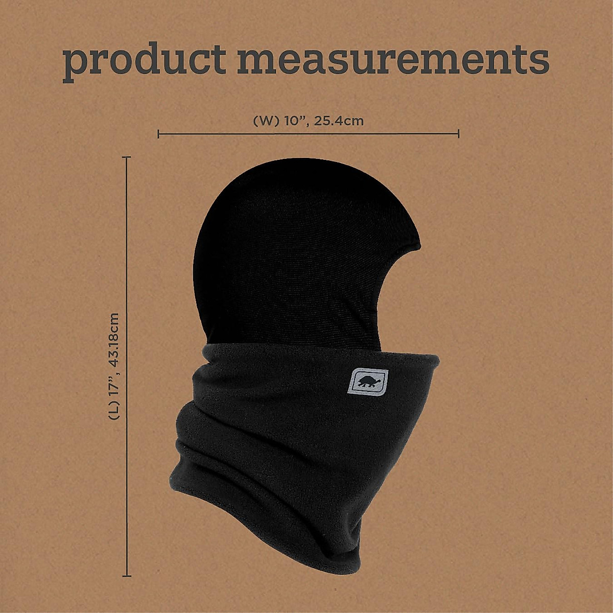 Turtle Fur Shellaclava Chelonia 150 Fleece Neck Warmer Helmet Liner Winter Balaclava Hood, Black
