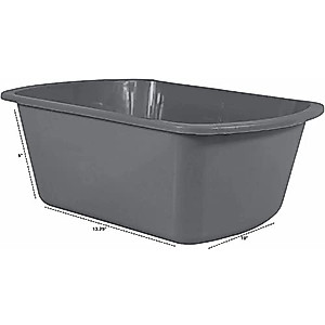Wash Basins – Rectangular Plastic Hospital Bedside Soaking Tub [1 Pack] Small 7 Quart Graduated Bucket - Portable Washbasin for Washing, Cleaning, Foot Bath, Washing Dishes, Face Cleansing Bowl