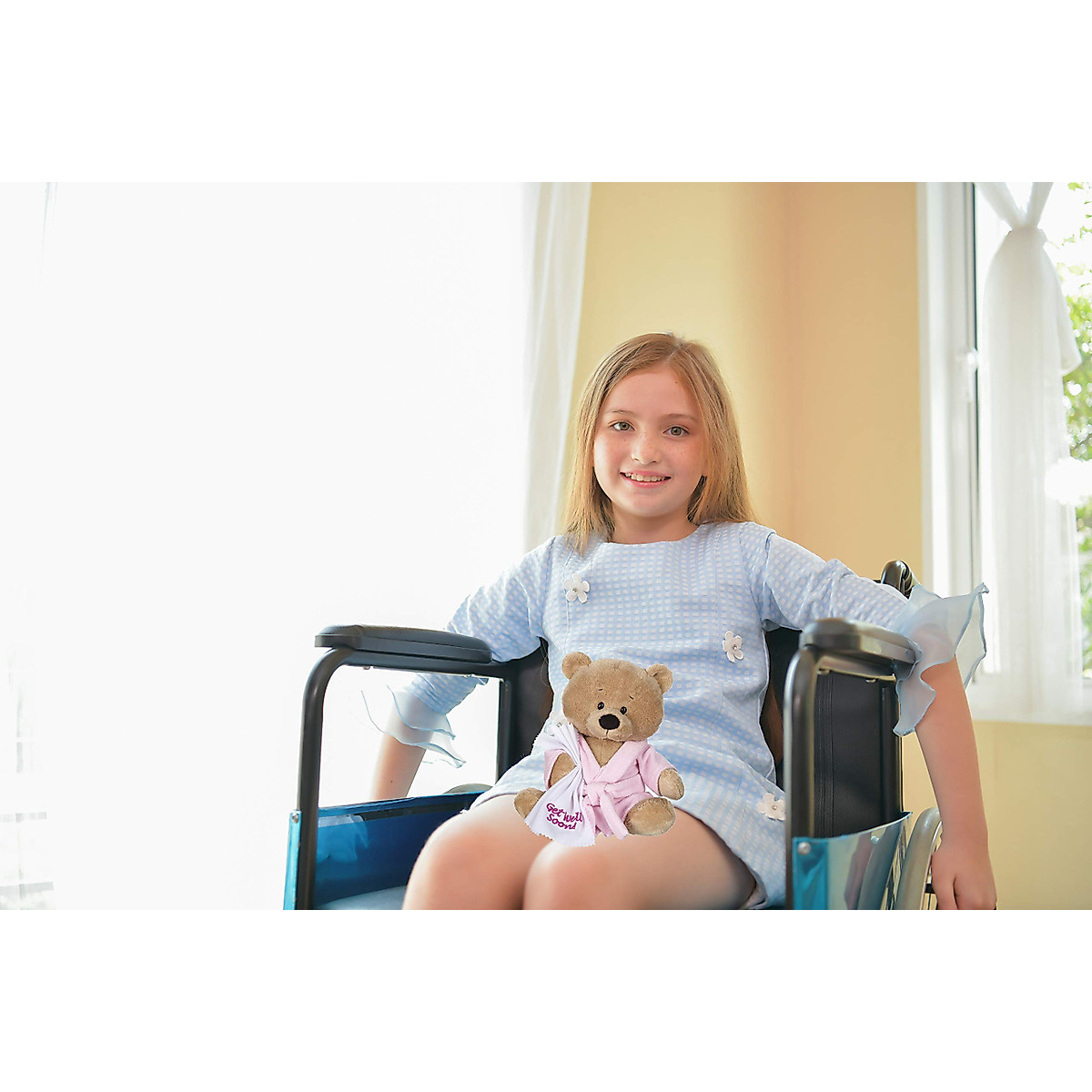 Ganz 10.5" Get Well Teddy with Pink Robe Plush