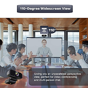 Webcam 1080p HD Computer Camera - Microphone Laptop USB PC Webcam with Privacy Shutter and Tripod Stand, 110 Degree Live Streaming Widescreen Recording Pro Video Web Camera for Calling, Conferencing