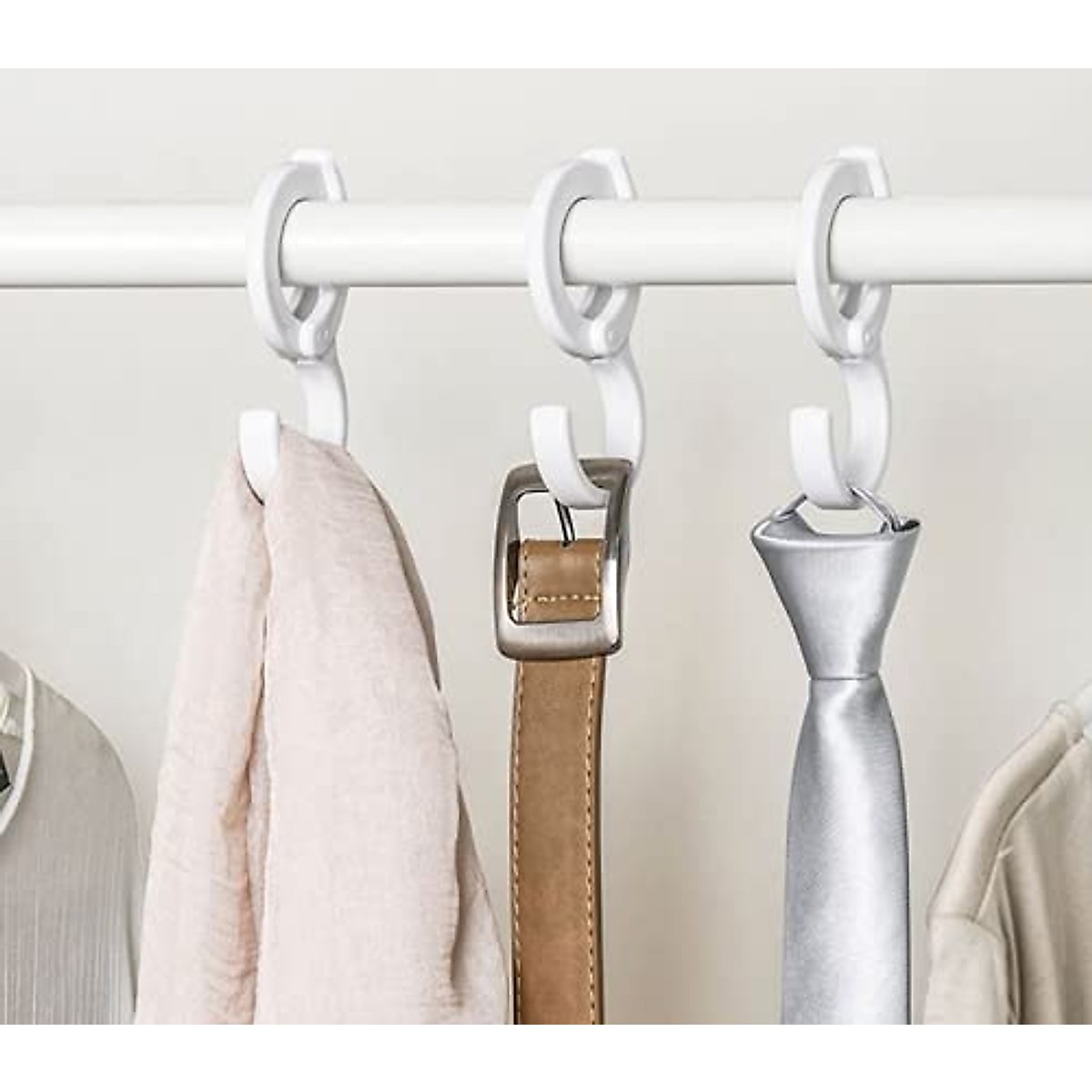 White Hanging Hooks, Multi-Purpose Hanging Hooks Hangers,Table Edge Hook,Hook Clip,Hanging Clips Hook,Windproof Hook, for Home, Office, Workshop, Exhibition(6 PCS, White)
