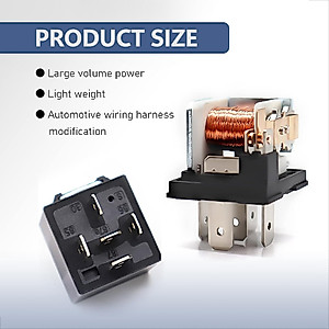 gunhunt 4 PCS 40A Automotive Relays, Car Relay Switch, 5 Pin Relay, 12V Waterproof Car Relay, Trim System Components, Replacement for Car Boat Outboard Motor (Black)