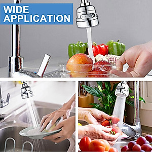 Kitchen Faucet Sprayer Attachment, Movable Faucet Extender with 4 Spray Modes, 360° Rotatable Sink Faucet Head, Anti-Splash Tap Booster Shower and Water Saving Faucet for Kitchen-Long