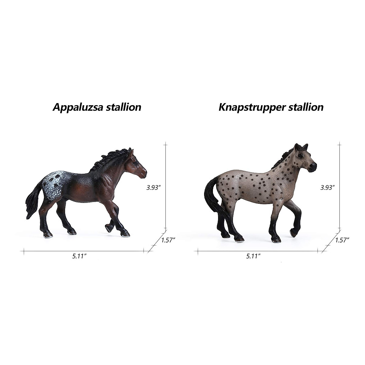 UANDME 8PCS Big Horse Mare and Stallion Toy Figures, Plastic Figurines, Horse Animal Toys for Girls and Boys, Horse Club Cake Topper Party Decoration