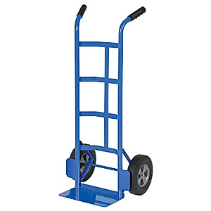 Vestil DHHT-500S-HR Steel Hand Truck with Dual Handle,Hard Rubber Wheels, 500 lbs Load Capacity, 44-1/2" Height, 21" Width X 17-1/2" Depth