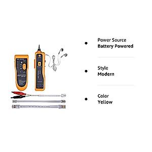 Network Cable Tester, RJ45 RJ11 Multi-Function Wire Tracer and Circuit Tester with Earphone for Cable Collation, Network & Telephone Line Test, Yellow