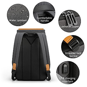 School Backpack,Backpack for Men,Laptop Bookbag for Teen Boys 15.6 Inch Anti Theft College Backpack with USB Charging Port,Water Resistant (15.6 INCH, Dark Grey)