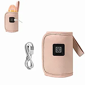 Baby Bottle Warmer,USB Milk Heat Keeper, Gentle Warmth Maintain Perfect Temperature for Baby Milk,Used for Baby Milk,Used in Home,Outside and in Car,Slow Heating to Keep Warm(Pink)