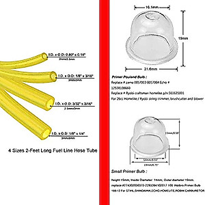 HUSWELL 13 PCS Carburetor Adjustment Carb Adjusting Tool kit for 2-Cycle Small Engine Poulan Husqvarna STIHL Echo Trimmer Weedeater Chainsaw with 4 Size 2-feet Fuel line Hose Tube & Primer Bulb