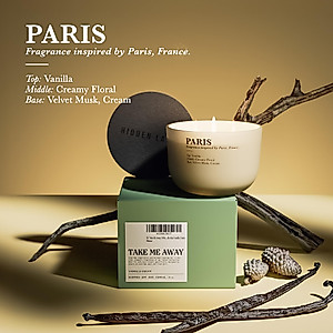 Hidden Label Vanilla Cream Candles for Home Scented, Large 3 Wick Scented Natural Soy Candles, Soy Candle with Wood Lid,Relaxing Aromatherapy Scented Candle,16oz