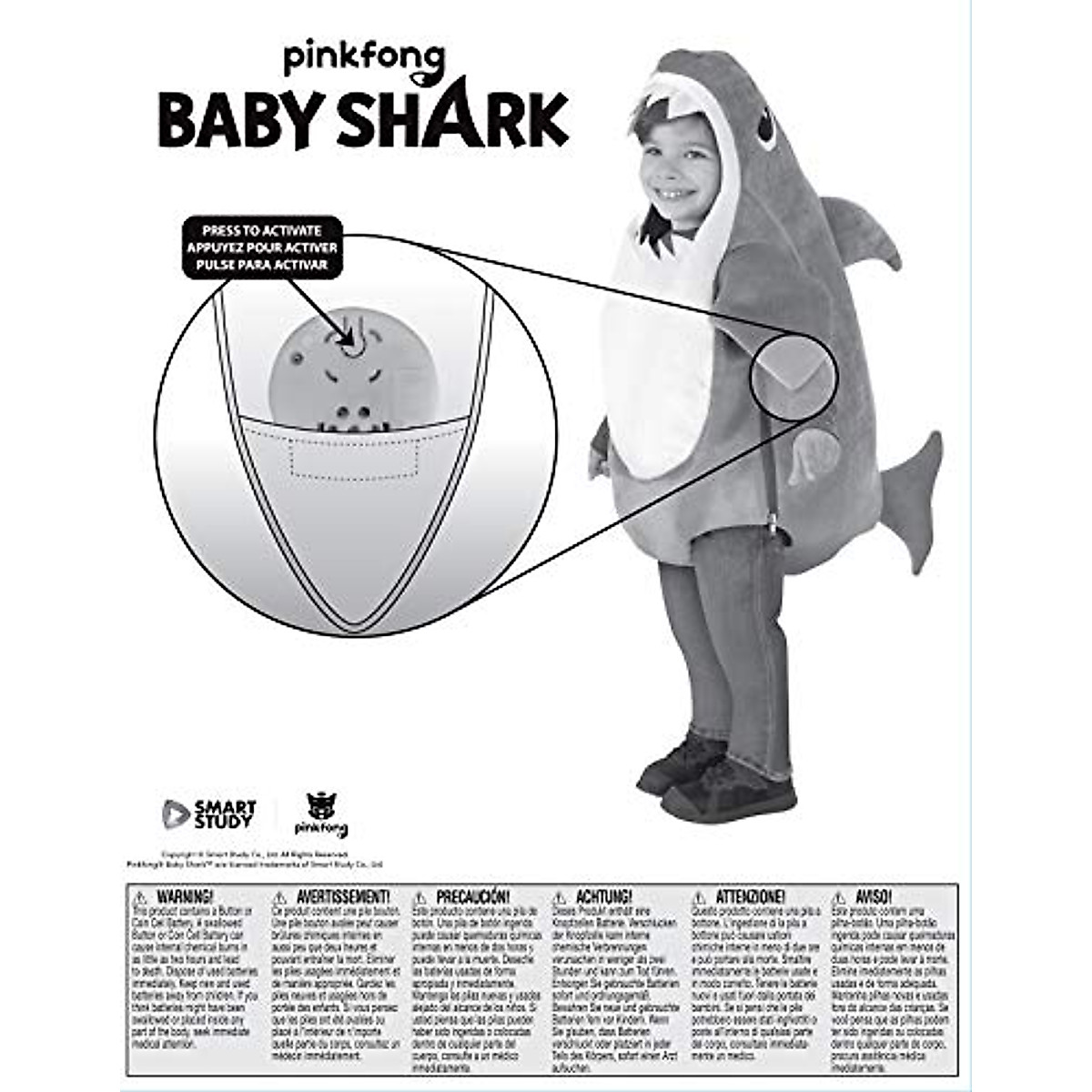 Rubie's unisex child Rubies Baby Shark With Sound Chip Costume, As Shown, Infant US