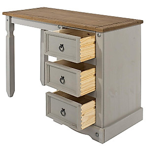 Furniture Dash Solid Wood Desk 40.3" W, 16.9" D, 29.2" H - Versatile Desk with 3 Drawers, Furniture Pieces for Bedroom and Home Office, Large Storage Space