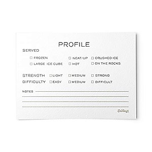 48 Cocktail Recipe Cards, 4 x 6 inches, Double Sided for Bartenders, Drinks and Mixology