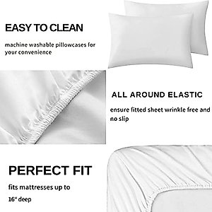 Dalmatian Sheets Full Size Sheet Sets - Dog Bed Sheets, Soft Microfiber & Deep Pocket & Wrinkle Free Patterned Bedding Sheets & Pillowcases, 4 Piece ( 1 Fitted Sheet, 1 Flat Sheet, 2 Pillow Cases )