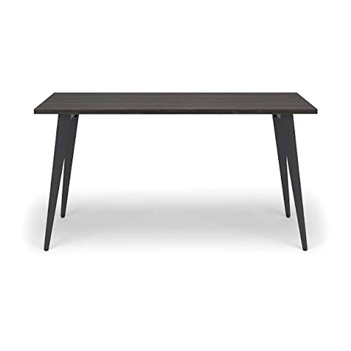 HON Basyx Commercial-Grade Executive Desk, Angled Metal Legs, 55", Gray