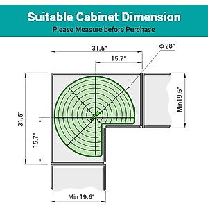 28 Inch White Lazy Susan Turnable, Kidney Shape Lazy Susan Kitchen Cabinet Organizer