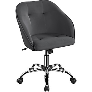 Yaheetech Office Chair Height Adjustable Mid Back Chair Swivel Large Seat Chairs Desk Chair Computer Chair on Wheels with Armrests