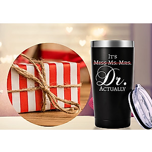 AMZUShome Doctor Gifts Travel Tumbler.It's Miss Ms Mrs Dr Actually Mug.Doctor,Doctor Retirement,Medical School Graduation Gifts.Appreciation,Birthday,Christmas Gifts for Doctors,MD,Med.(20oz Black)