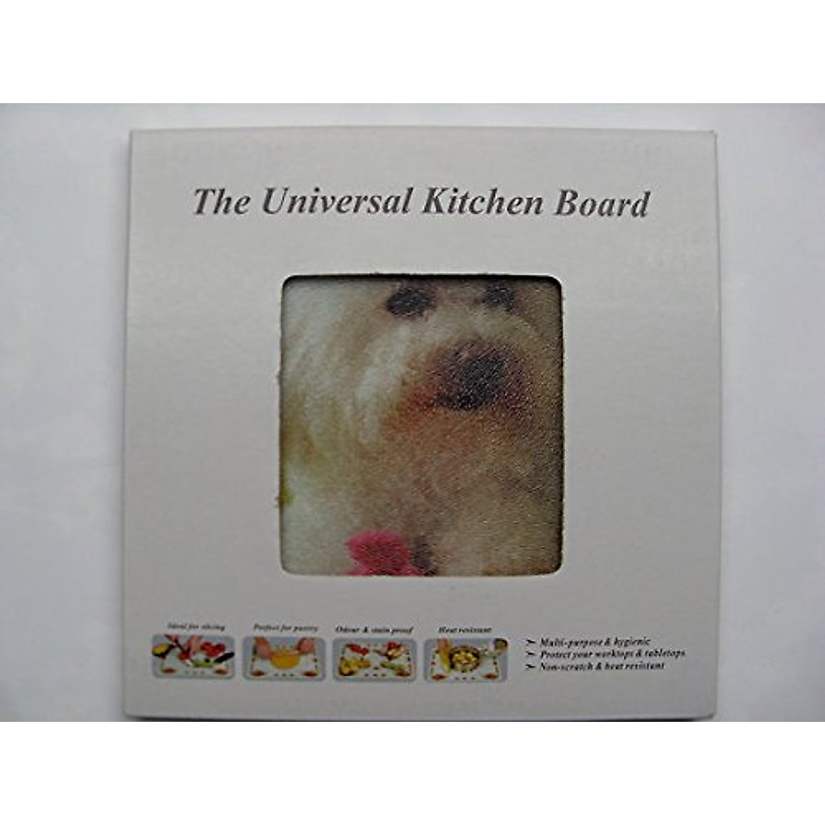 Direct2home 8x8 Bichon Frise Kitchen Counter Art Tempered Glass Cutting Board Surface Saver Bar Prep