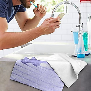 TsyTma Butterfly on Zen Stones Hand Towels Purple Quick Dry Bathroom Washcloth 30 X 15 Inches for Beach Guest Hotel Spa Gym Sports Yoga Home