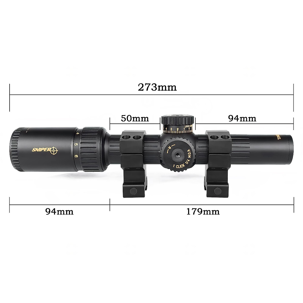 Sniper NT1-6X24GL Riflescope 1-6x24 LPVO Rifle Scope Red/Green Illuminated Reticle