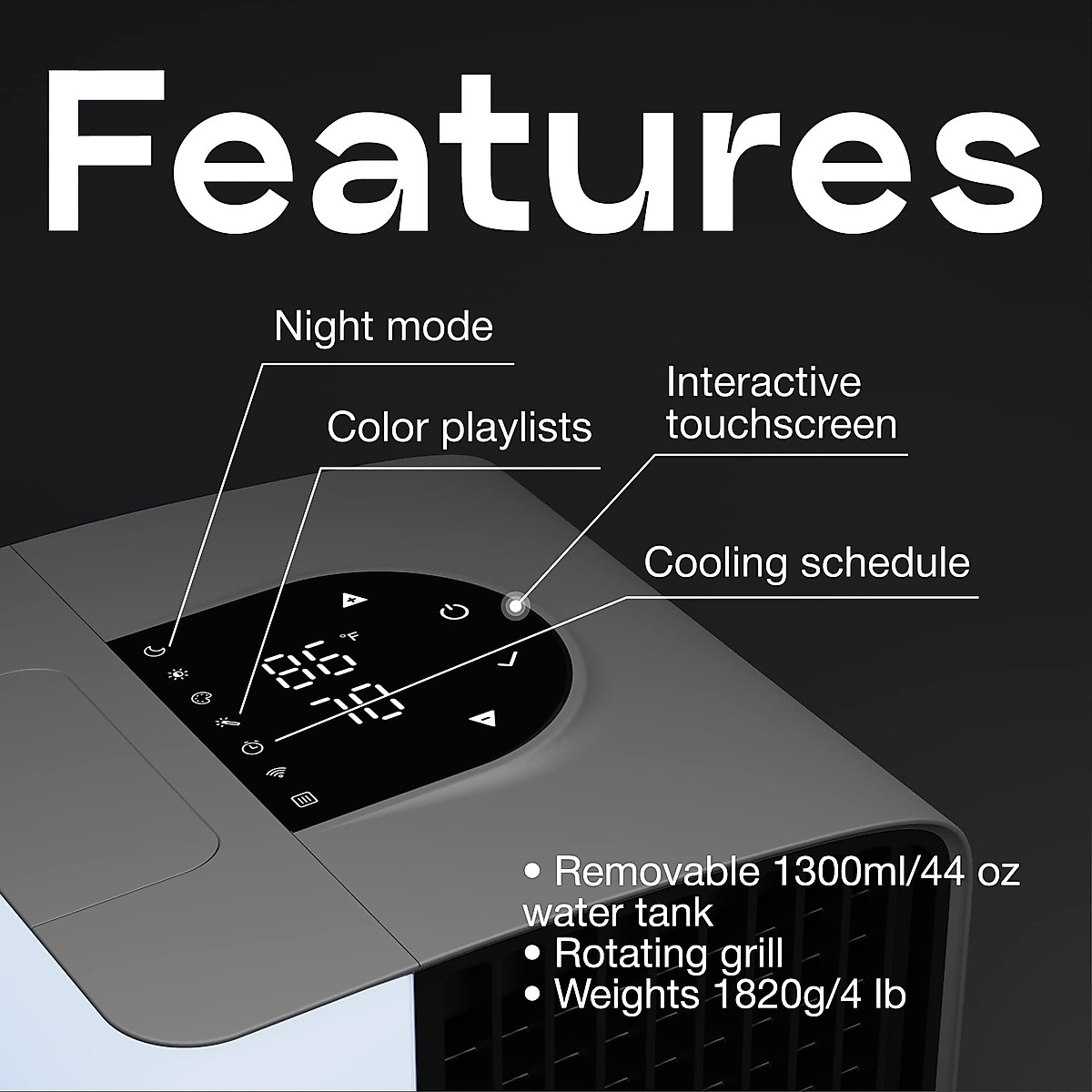 Evapolar EvaSMART Personal Evaporative Air Cooler, Humidifier and Portable Air Conditioner EV-3000 with Alexa support - Opaque White