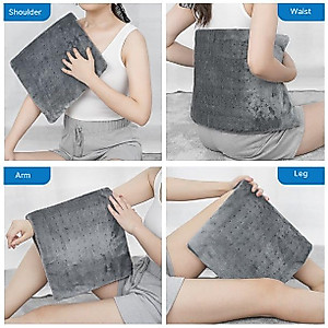 Heating Pad, Renpho Heating Pad for Back Pain Relief & Cramps Relief, FSA HSA Eligible, 10 Heat Settings, Auto Shut Off, Machine Washable, Gifts for Women, Men, ETL Certified, 12"x24'' (Gray)