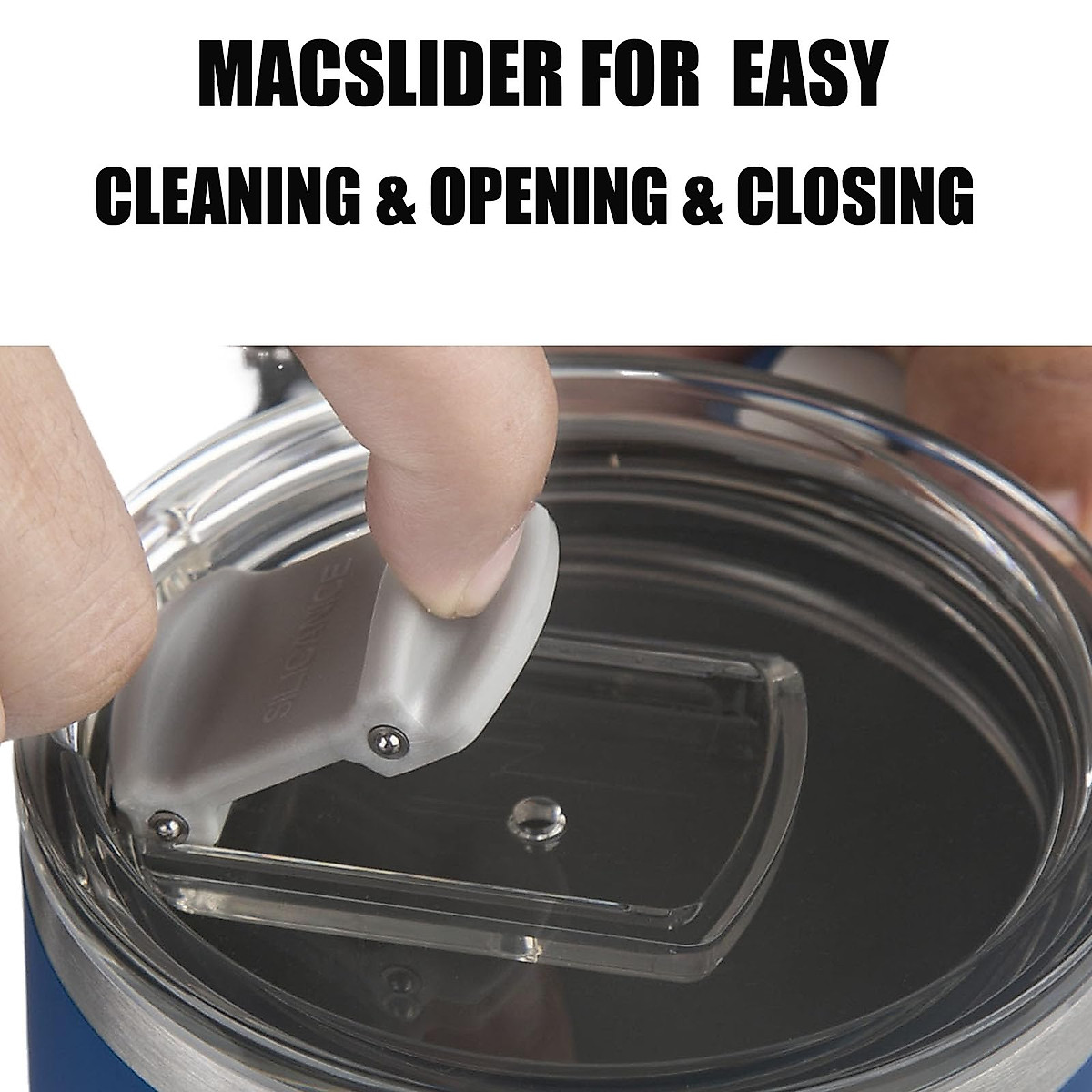 SILICANICE 24 oz stainless steel glass with handle double-wall insulation, easy to hold and clean, suitable for coffee, beverages, cola, protein powder, beer Navy