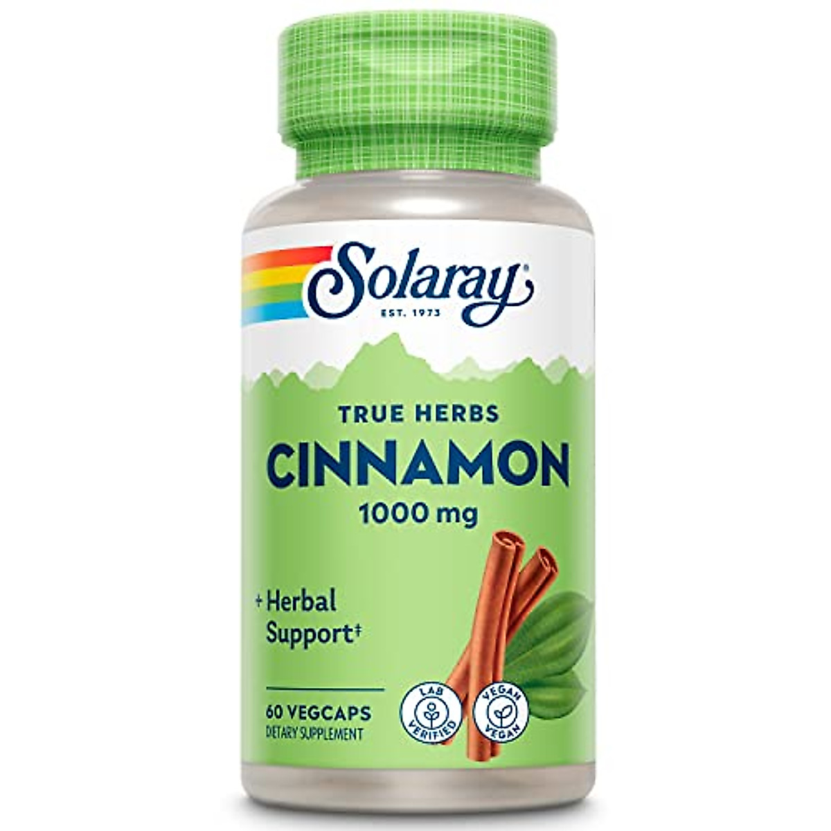 SOLARAY Cinnamon Bark 1000 mg | Healthy Digestive Function | Antioxidant | 60 VegCaps