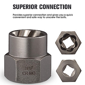 REXBETI Impact Bolt & Nut Remover Set, 13 Pieces Bolt Extractor Tool Set with Solid Storage Case