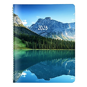 Brownline 2023 Essential Monthly Planner, 14 Months, December 2022 to January 2024, Twin-Wire Binding, 8.875" x 7.125", Mountain Blue (CB1200G.04-23)
