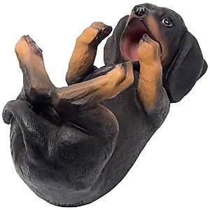 Dachshund Weiner Dog Puppy Wine Bottle Holder Statue with Decorative Tabletop Wine Rack Display Stand for Home Bar Decorations or Canine Kitchen Counter Décor As Whimsical Gifts for Pet Owners