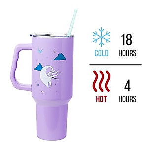 Silver Buffalo Disney Nightmare Before Christmas by Tim Burton Jack Skellington Stainless Steel Tumbler with Handle and Straw, Fits in Standard Cup Holder, 40 Ounces