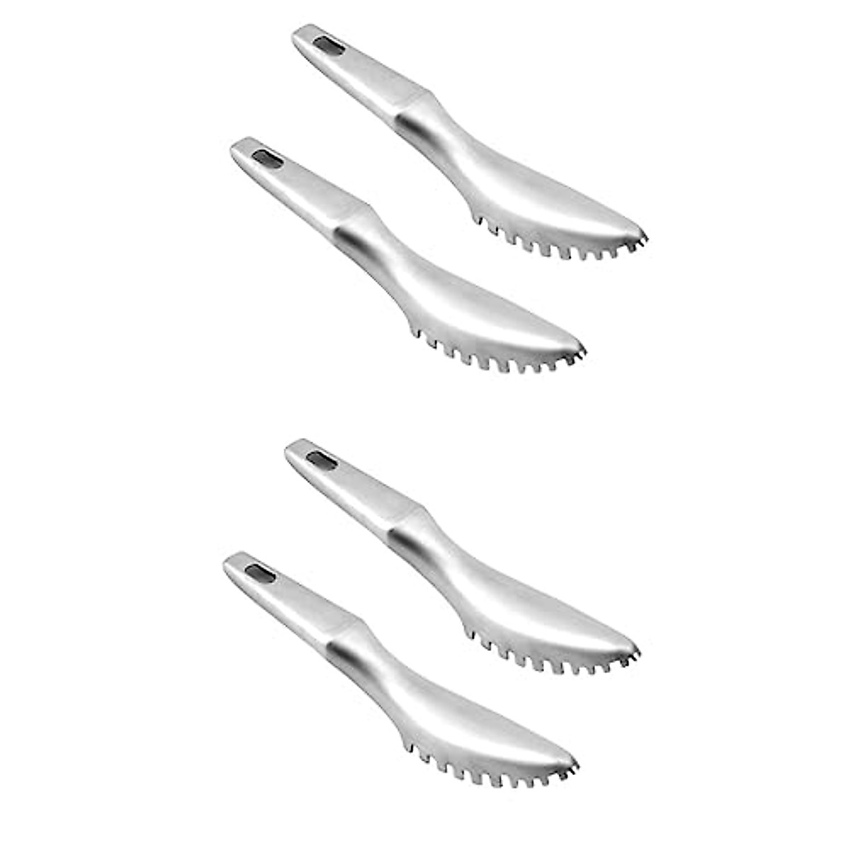 Fish Scale Remover 4 Pcs Metal Cleaner Salmon Scale Scraper Fish Skin Cleaner Tool Dental Cleaner Seafood Fish Skin Scale Silver Household Cleaner