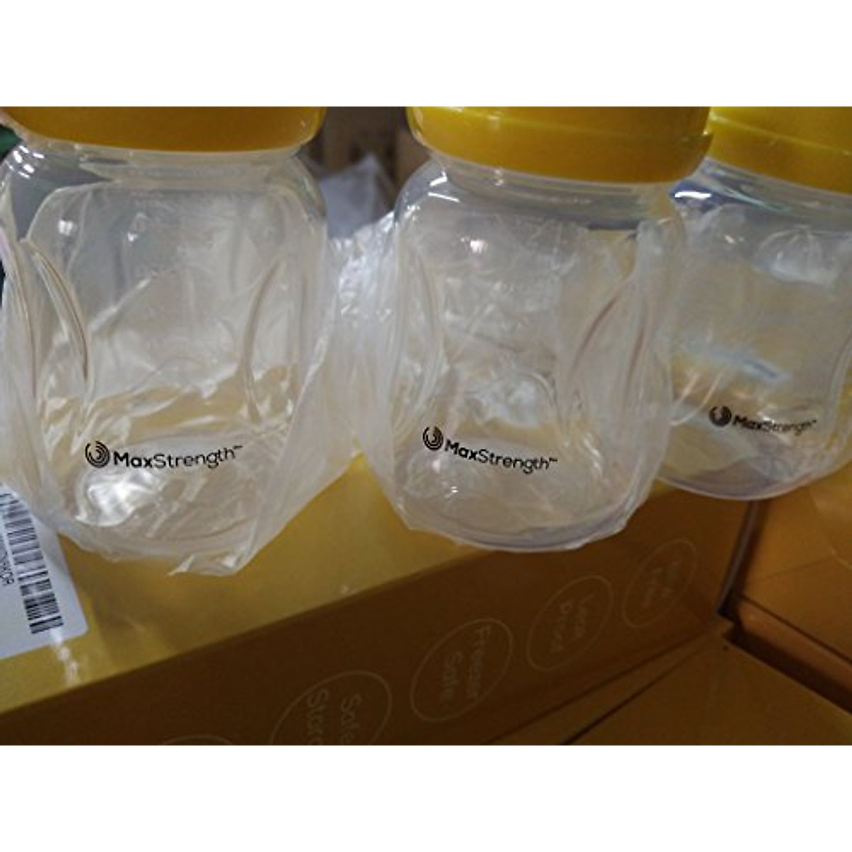 Breastmilk Bottles 6pc Set with Leak Proof Lids by Max Strength Pro, 6.oz 180ml Reusable Wide Neck Bottles Best for Breast Milk Collection & Storage Solution, BPA Free, Fits Spectra & Avent Models