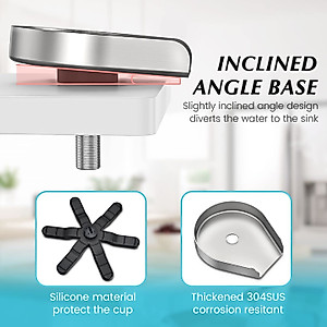 Glass Rinser for Kitchen Sink, Cup Washer for Sink, Bottle Washer, 304 Stainless Steel Cup Rinser for Sink, Glass Washer for Kitchen Sink, Glass Cleaner for Sink - Brush Nickel by Washsh…