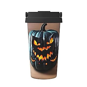 WANGXUEE halloween Bat Pumpkin Print 500ml Stainless Steel Travel Tumbler Double Wall Vacuum Insulated Coffee Mug