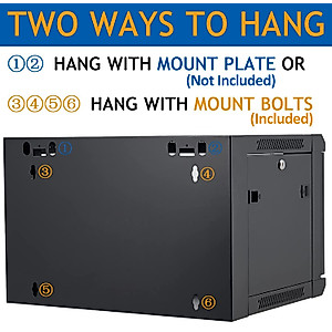 Tedgetal 6U Wall Mount Server Cabinet Network Rack Vented Enclosure Locking Door