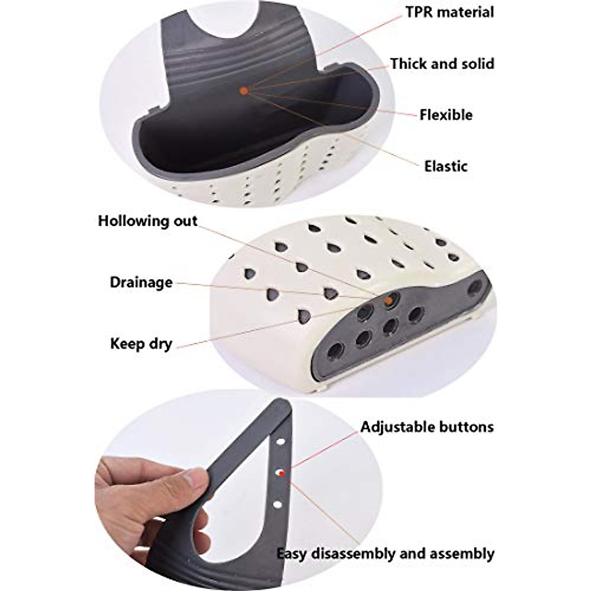 YYaaloa Sink Basket Sink Strainers Basket Kitchen Drain Shelf Sink Storage Holder (style 2- Beige)