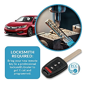 Keyless2Go Replacement for Keyless Entry Remote Car Key Fob for Select 2016 2017 Honda Accord & Civic Vehicles 35118-T2A-A60