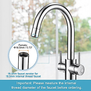 uxcell 10Pcs 18.5mm Cache Faucet Aerator with 2Pcs Removal Wrench Tool, Faucet Replacement Parts, Water Saving Flow Restrictor Set Replacement Parts for Kitchen Bathroom Sink