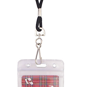 HOSL Black Lanyards 100 Pack Black Badge Lanyards Office Lanyard ID Card Lanyards Business Card Lanyards Students Lanyards Employee Lanyards Key Lanyards (Black)