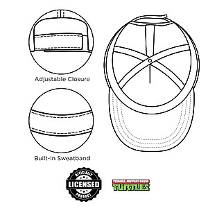 Nickelodeon Boys Baseball Cap, Little TMNT Adjustable Hat Kids for Ages 4-7, Green