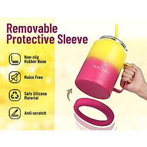 DLOCCOLD 50 oz Mug Tumbler with Handle and Lid, Large Insulated Tumbler with Straw, Reusable Stainless Steel Big Tumbler, Double Wall Metal Travel Jug Water Bottle, Sweat-proof, Dishwasher Safe