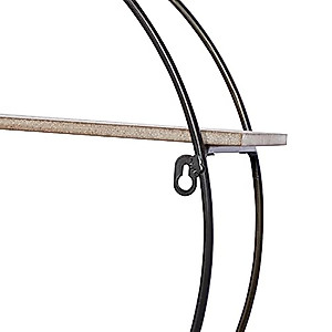 Deco 79 Metal Round 5 Shelves Wall Shelf, 34" x 7" x 20", Black