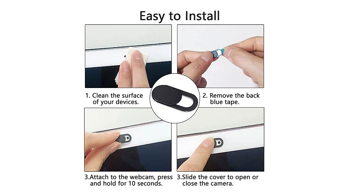 Ultra-Thin Webcam Cover Slide 12 Pack for Privacy